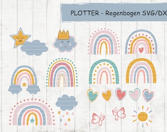 Regenbogen Plotterdatei PNG SVG SILHOUETTE Cricut - Etsy.de