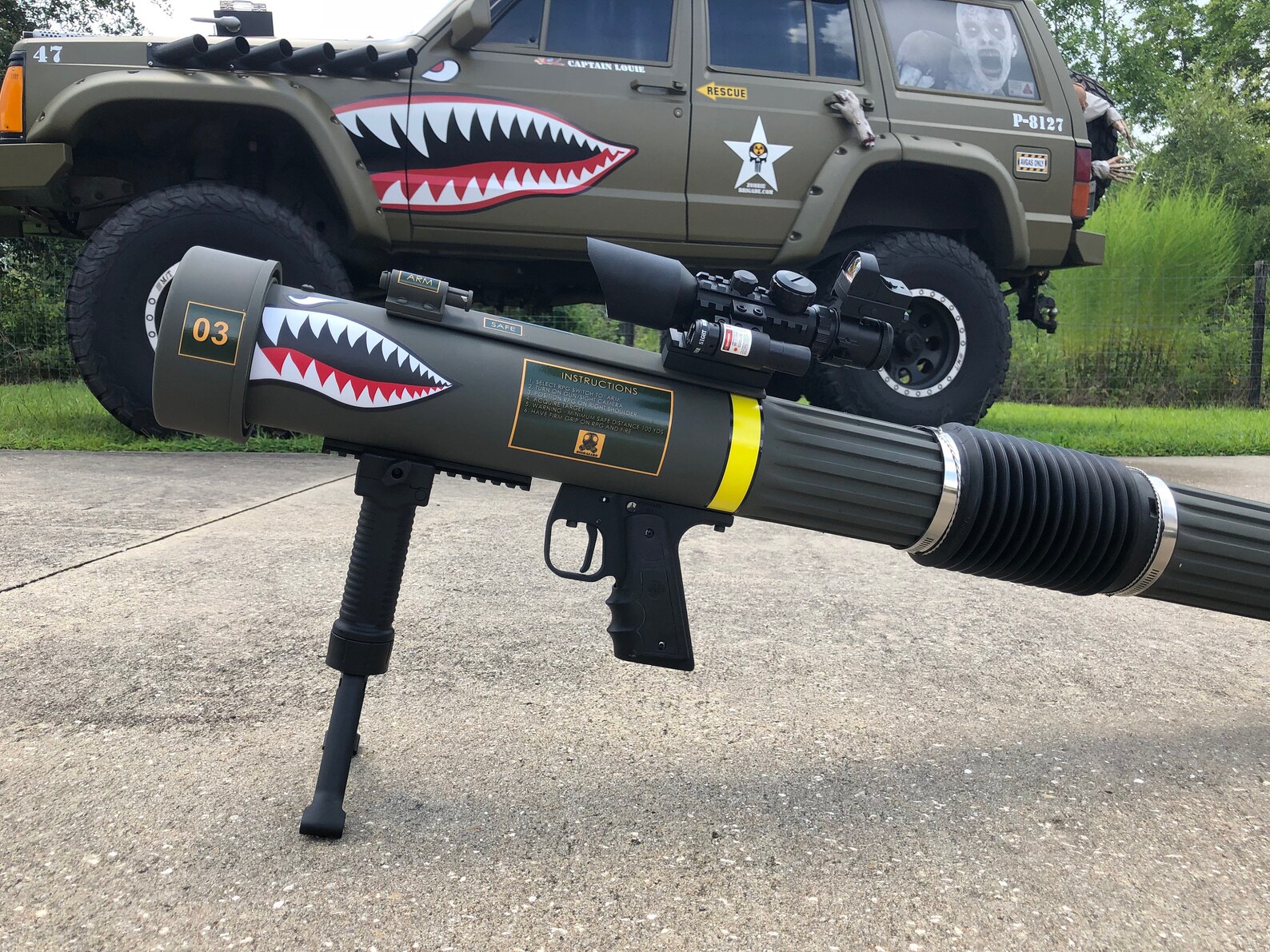 Zombie RPG rocket launcher cosplay movie prop replica grenade | Etsy