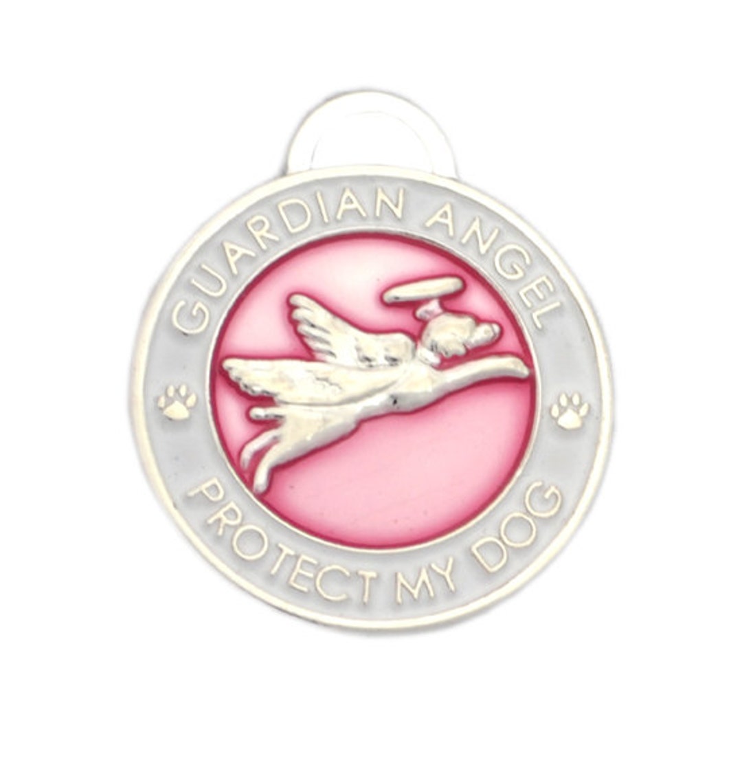 Guardian Angel Dog Pet ID Tag / Pet Charm in Pink or Blue - Etsy