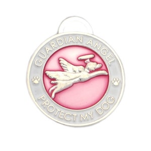 Guardian Angel Dog Pet ID Tag / Pet Charm in Pink or Blue - Etsy