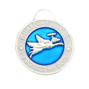 Guardian Angel Dog Pet ID Tag / Pet Charm in Pink or Blue - Etsy