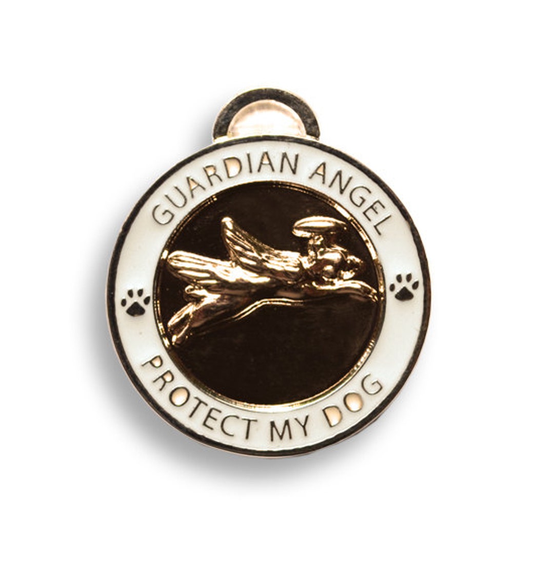 Guardian Angel Pet Tag in Gold Finish - Guardian Angel - Dog Tag - Pet ...