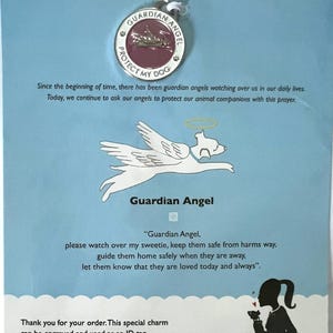 Guardian Angel Dog Pet ID Tag / Pet Charm in Pink or Blue - Etsy