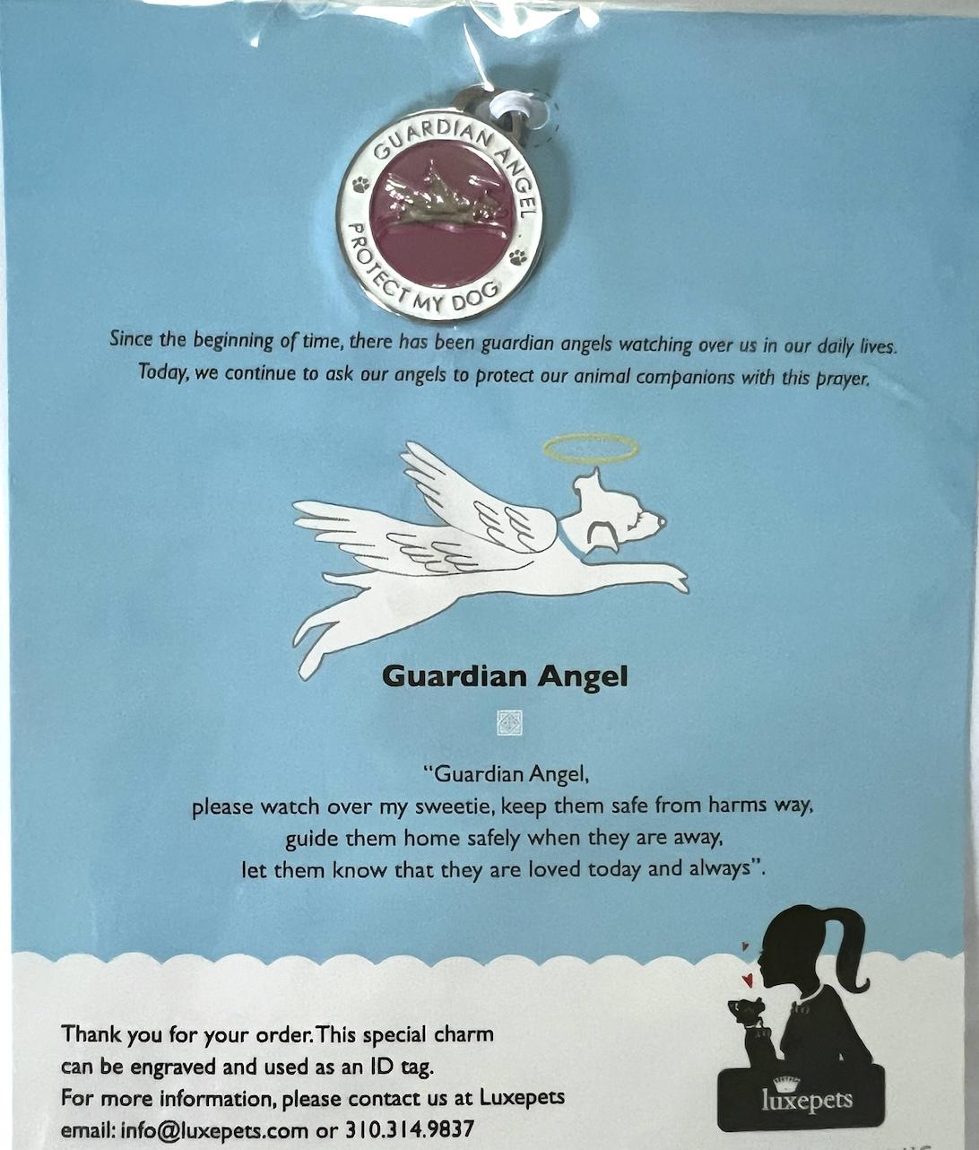 Guardian Angel Dog Pet ID Tag / Pet Charm in Pink or Blue - Etsy