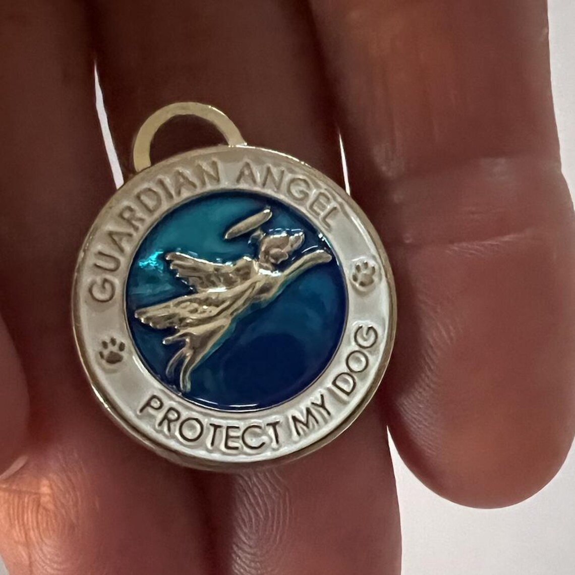 Guardian Angel Dog Pet ID Tag / Pet Charm in Pink or Blue - Etsy