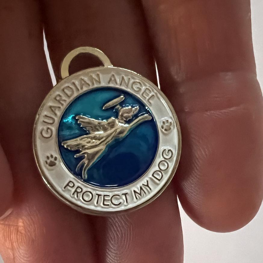 Guardian Angel Dog Pet ID Tag / Pet Charm in Pink or Blue - Etsy