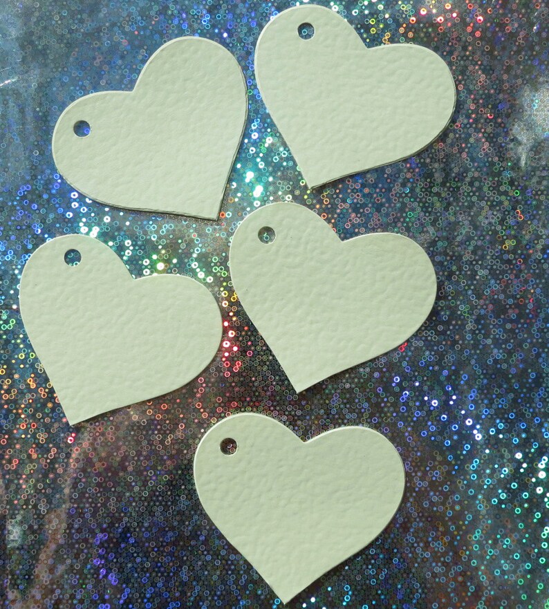 Heart Shaped Tags With or Without Ribbon Quality 300gsm Ivory Hammer ...