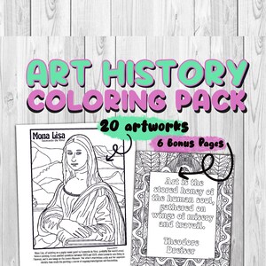 Art History Coloring Pages +6 Bonus Pages! - Etsy
