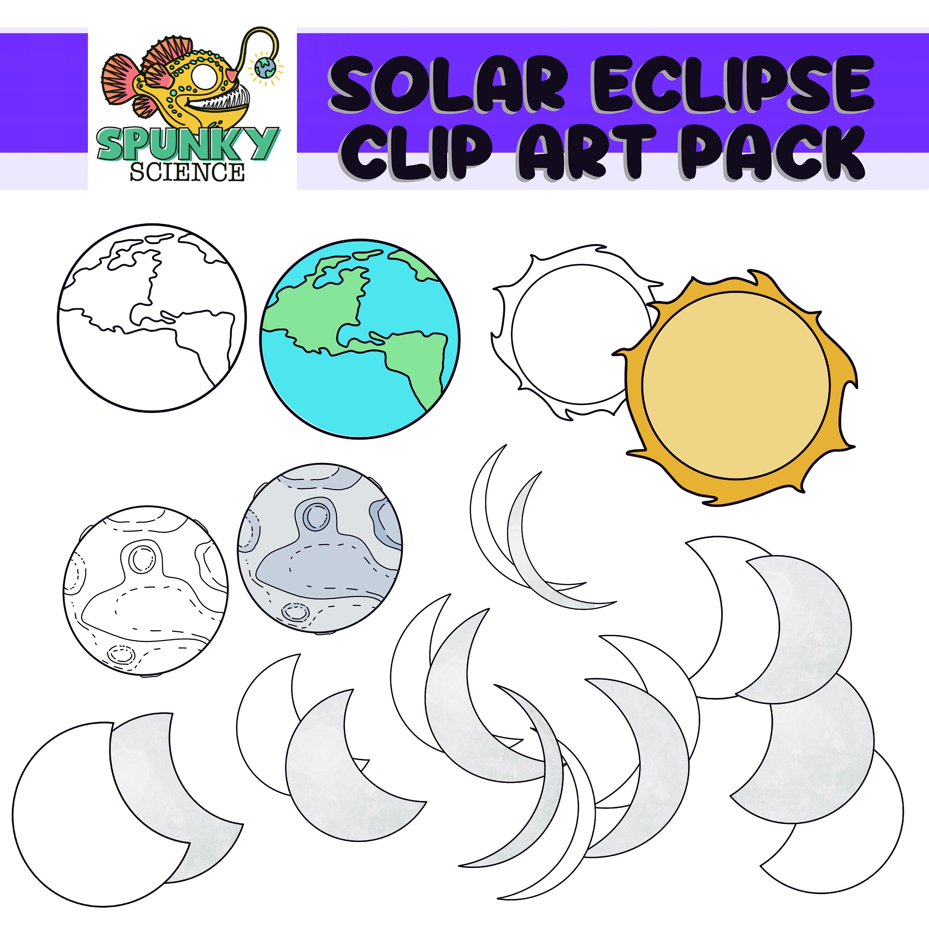2024 Total Solar Eclipse 54 Piece Clip Art Set - Etsy