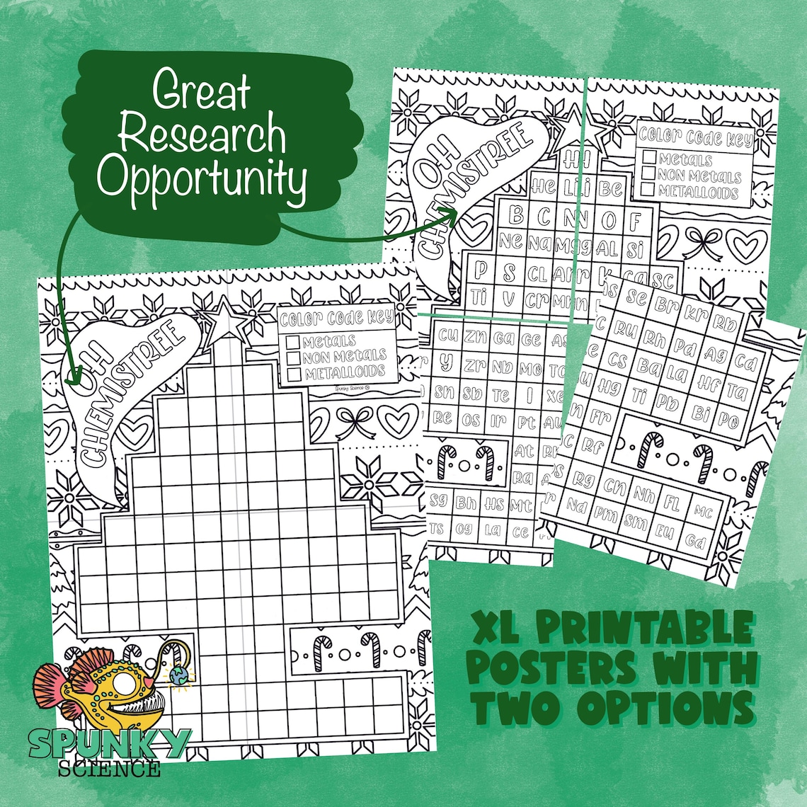 Chemistree Christmas Science Coloring and Poster Project Set - Etsy