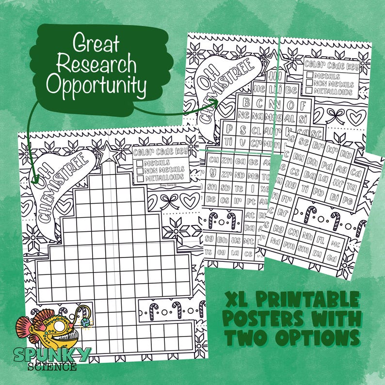 Chemistree Christmas Science Coloring and Poster Project Set - Etsy