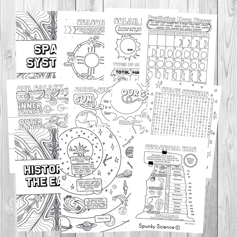 Earth and Space- NGSS Printable Coloring Book - Etsy