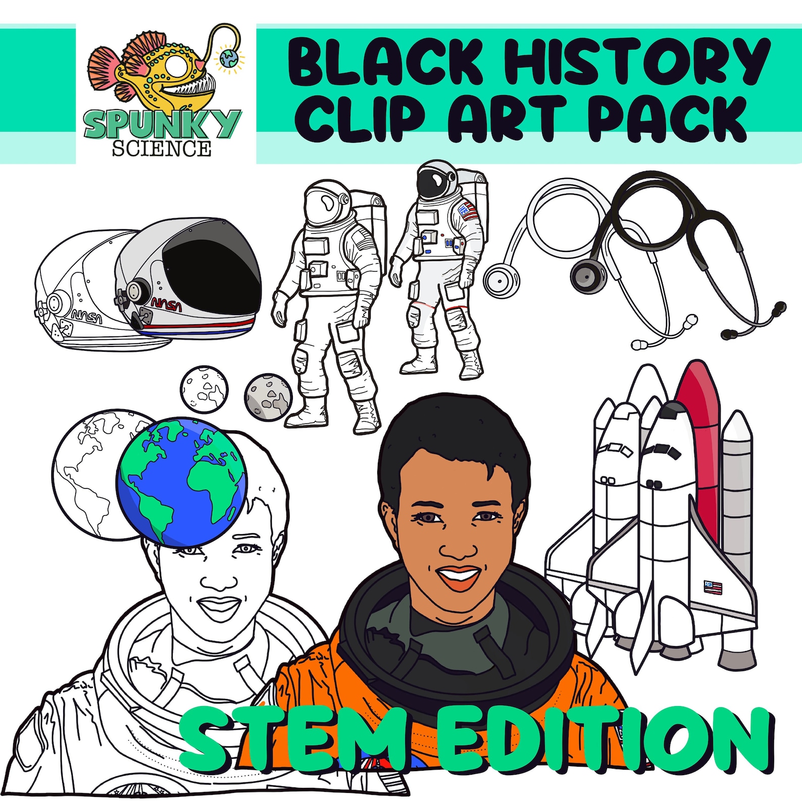 Mae Jemison Black History Science Commercial Clip Art - Etsy