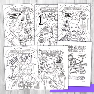 Science Doodles in Space Coloring Pack - Etsy