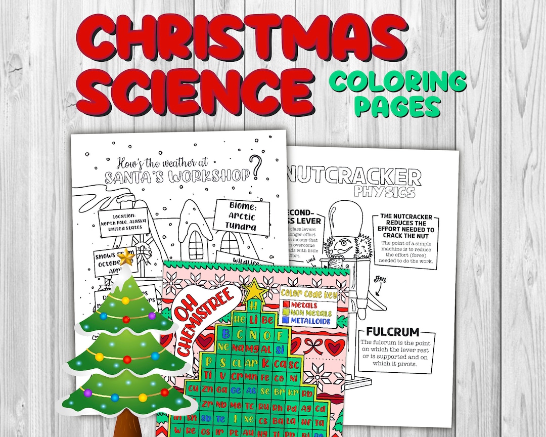 Christmas Science Coloring Pages - Etsy
