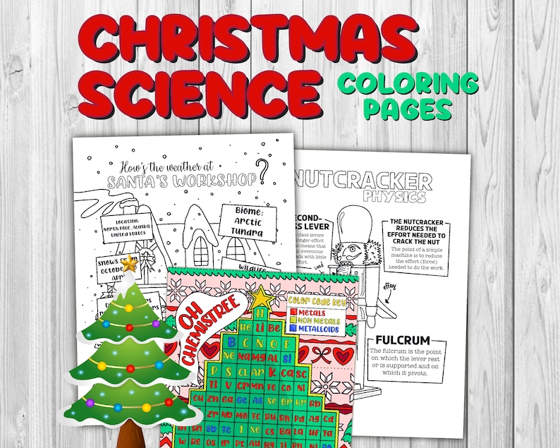 Christmas Science Coloring Pages - Etsy