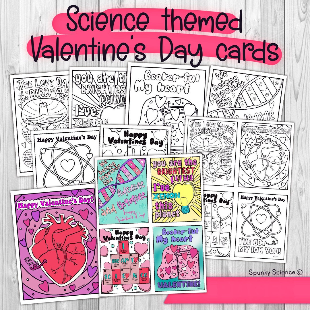 Valentine’s Day Cards- Science Themed - Etsy