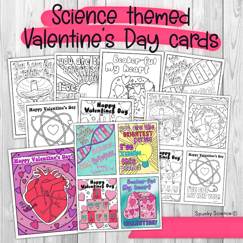 Valentine’s Day Cards- Science Themed - Etsy