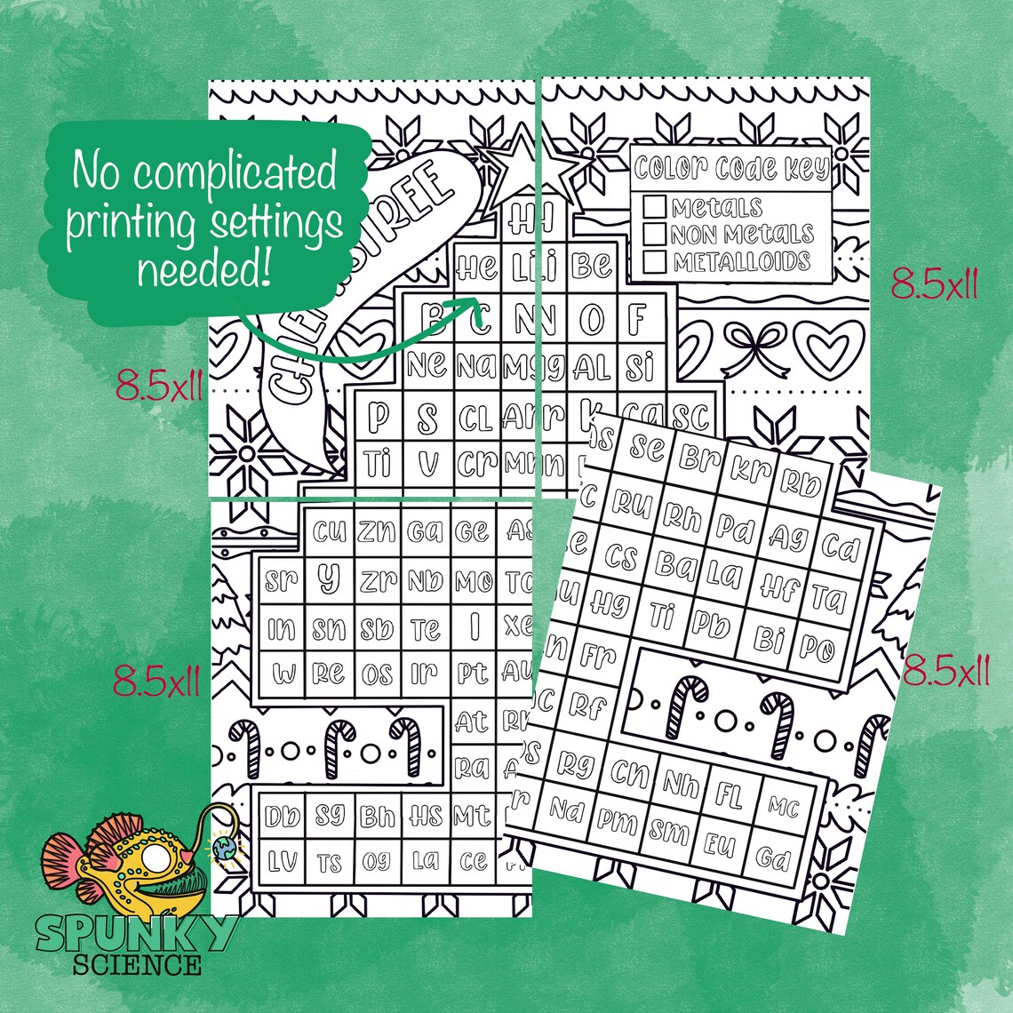 Chemistree Christmas Science Coloring and Poster Project Set - Etsy