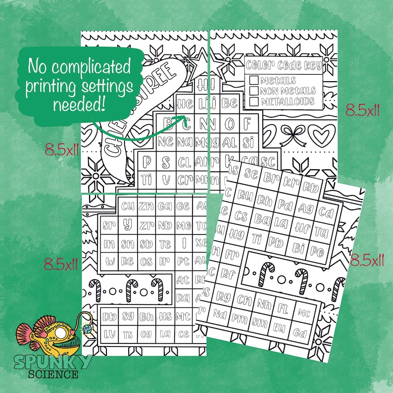 Chemistree Christmas Science Coloring and Poster Project Set - Etsy