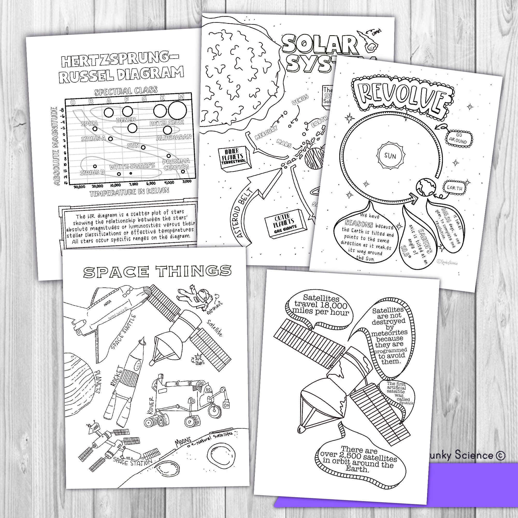 Science Doodles in Space Coloring Pack - Etsy