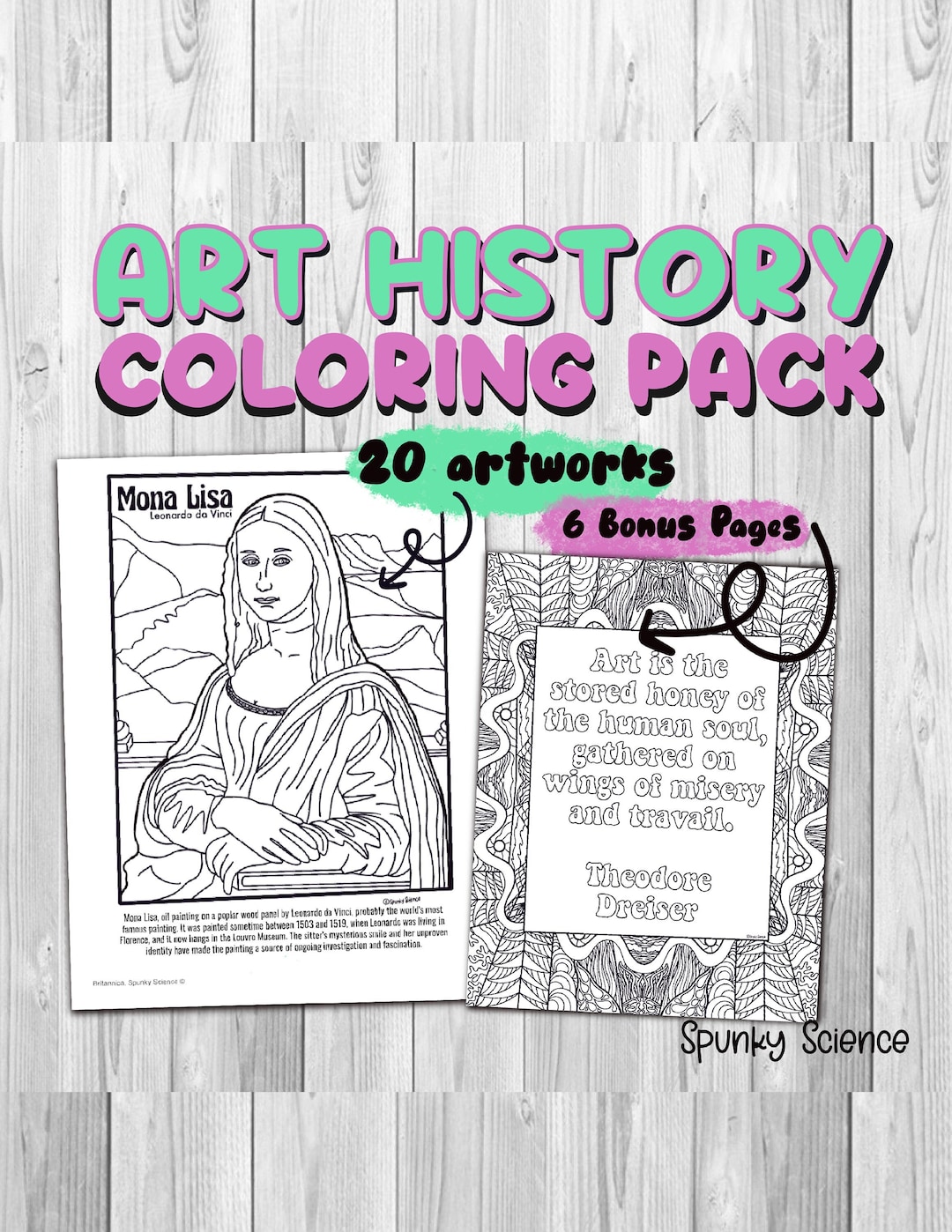 Art History Coloring Pages +6 Bonus Pages! - Etsy