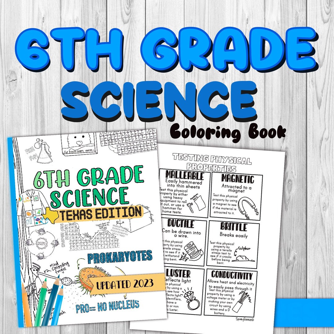 6th Grade TEKS Coloring Book - Etsy