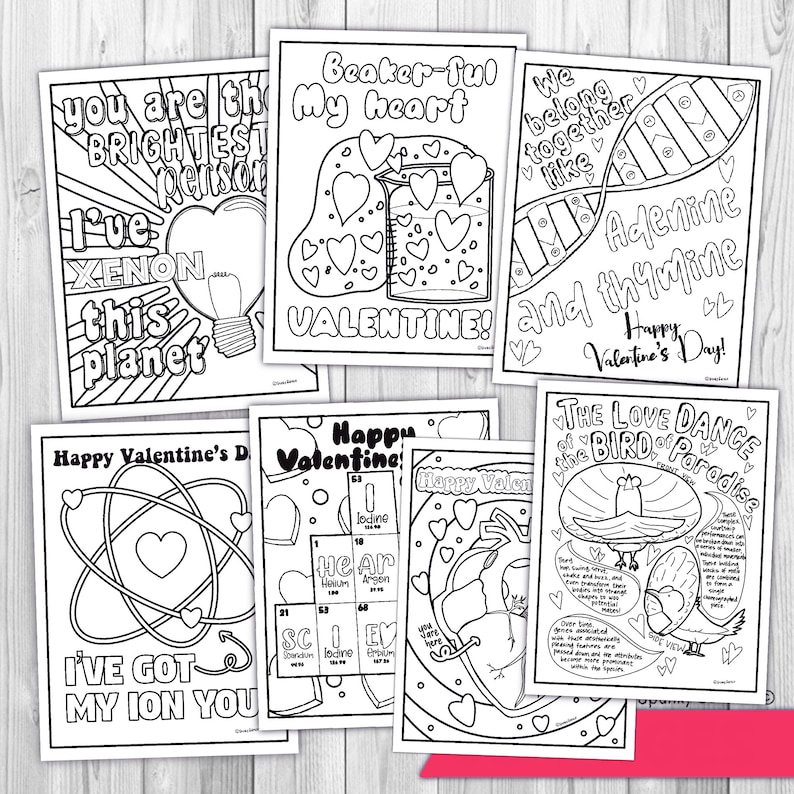 Valentine’s Day Cards- Science Themed - Etsy