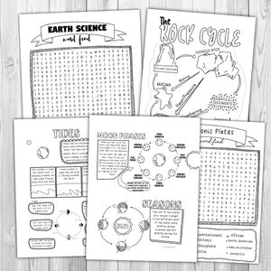 Earth Science Coloring Book - Etsy