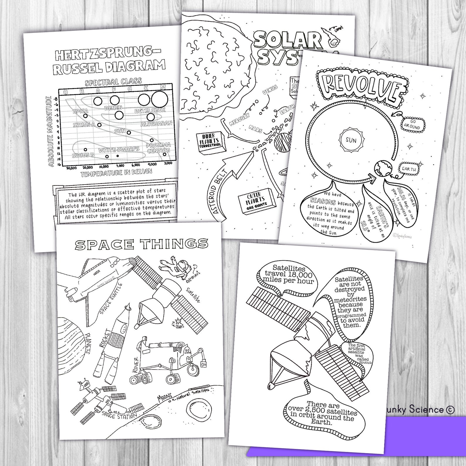 Science Doodles in Space Coloring Pack - Etsy