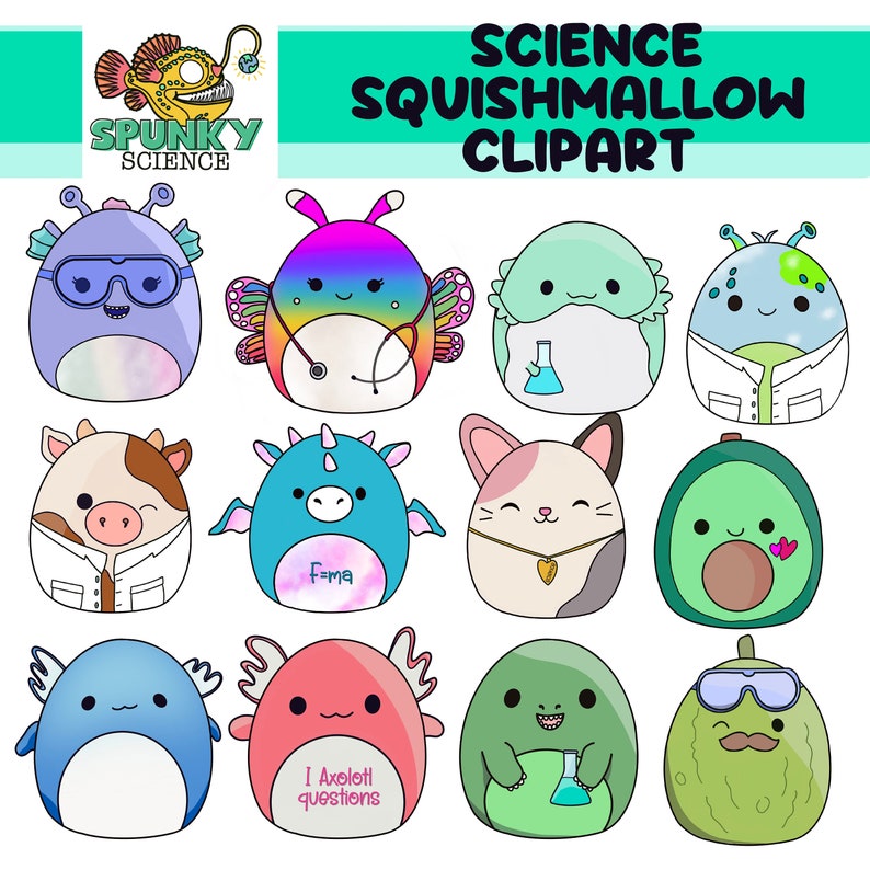 Science Squishmallow Clip Art Set - Etsy