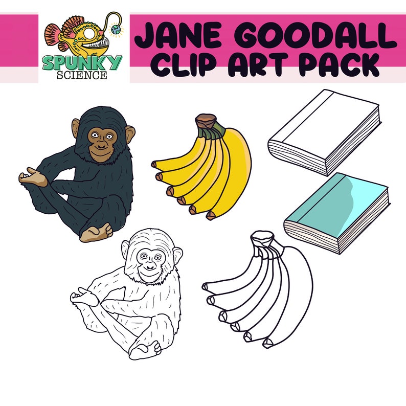 Jane Goodall Commercial Clip Art- Women’s History - Etsy