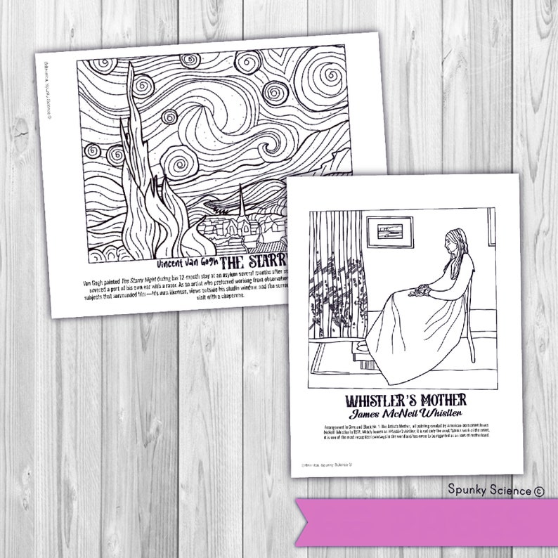 Art History Coloring Pages +6 Bonus Pages! - Etsy