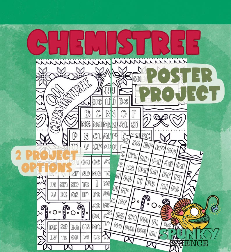 Chemistree Christmas Science Coloring and Poster Project Set - Etsy
