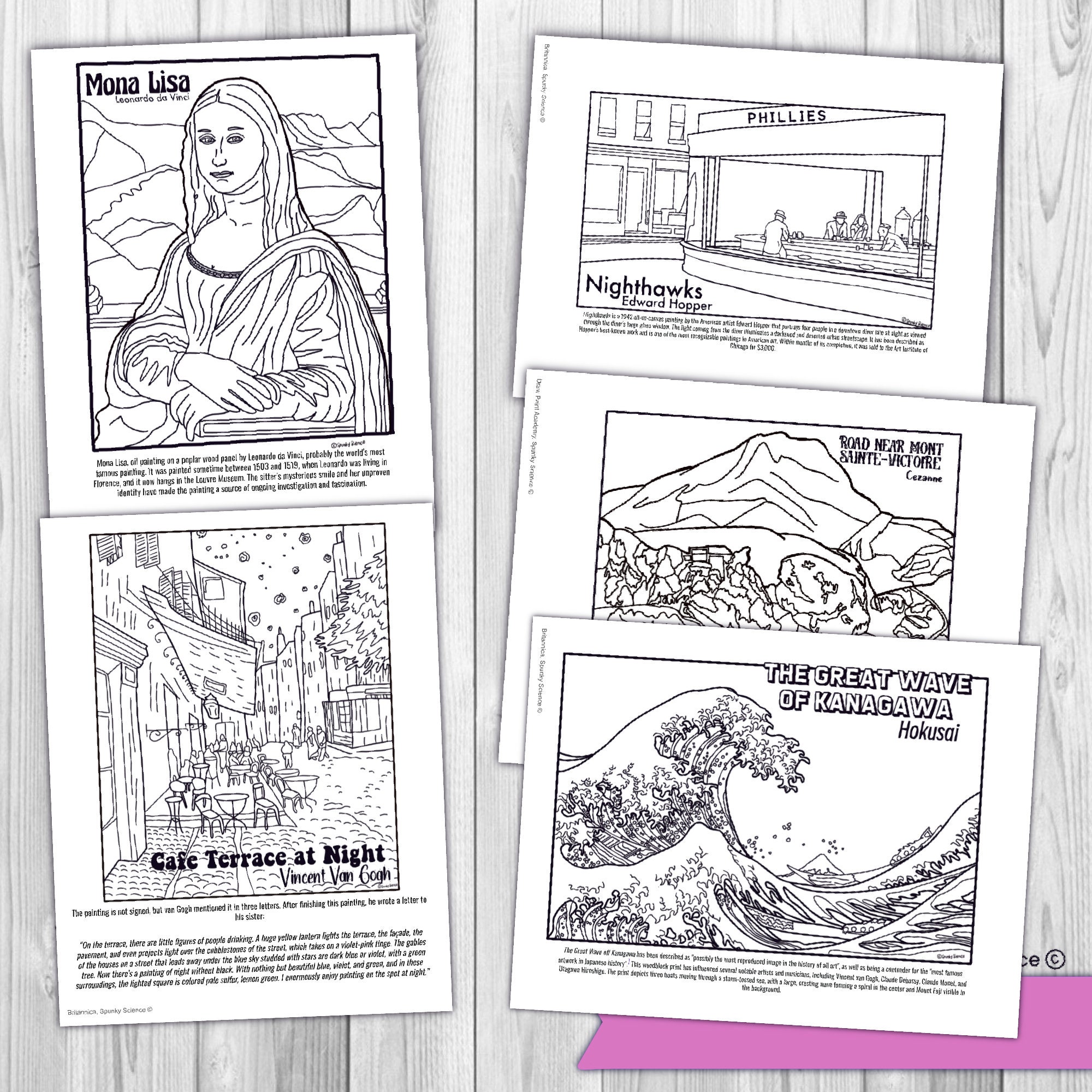 Art History Coloring Pages 6 Bonus Pages - Etsy