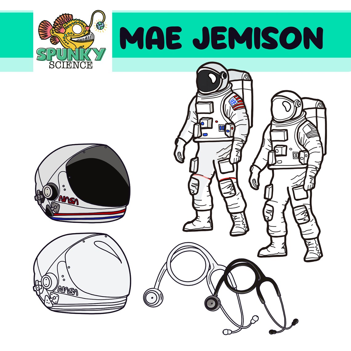 Mae Jemison Black History Science Commercial Clip Art - Etsy