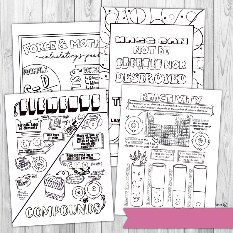 Physical Science Coloring Book - Etsy
