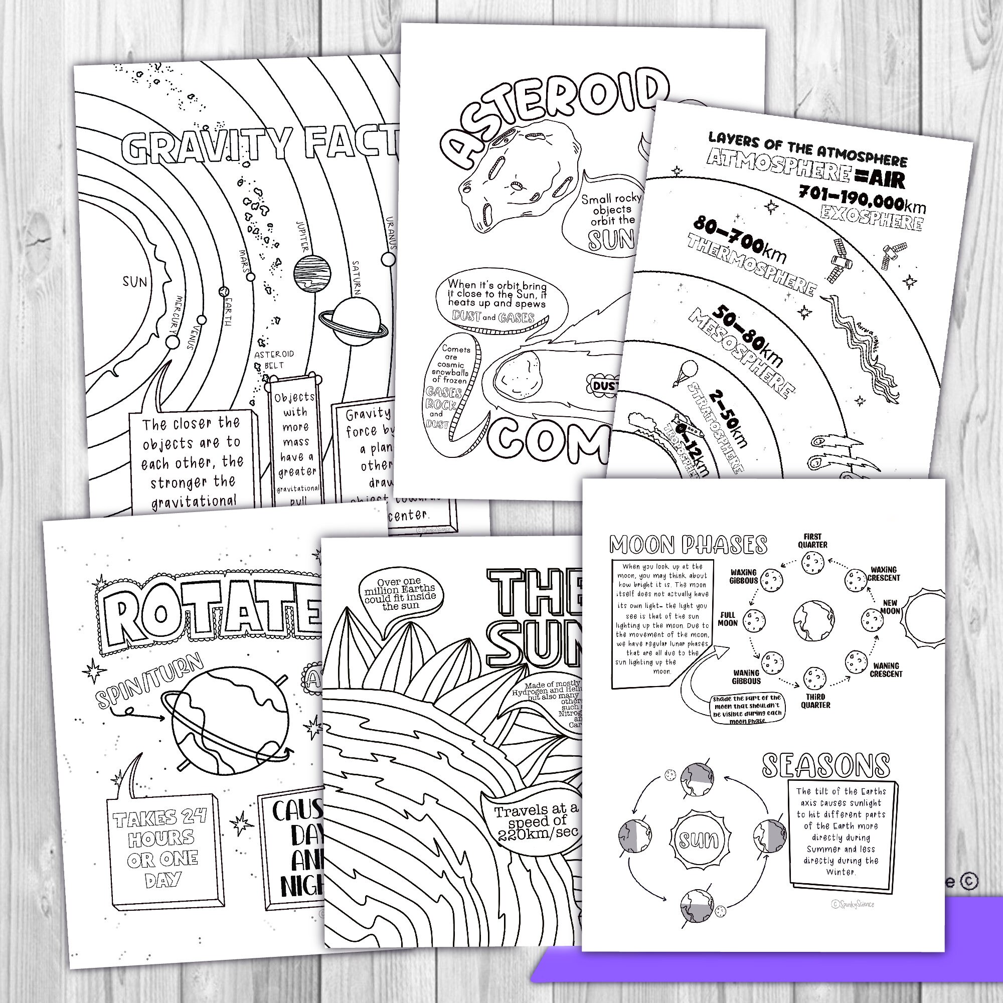 Science Doodles in Space Coloring Pack - Etsy