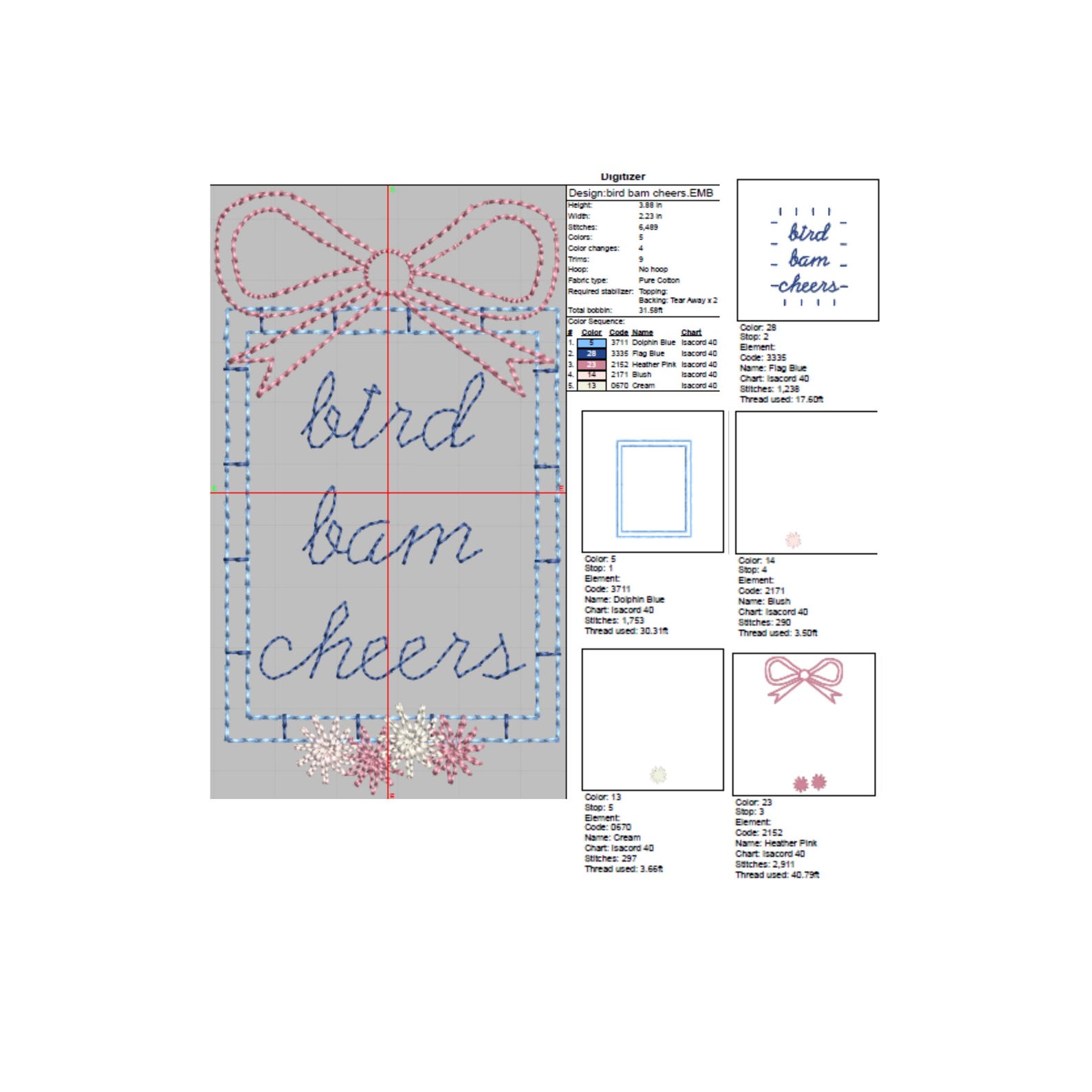 Bird Bam Cheers Embroidery File - Etsy
