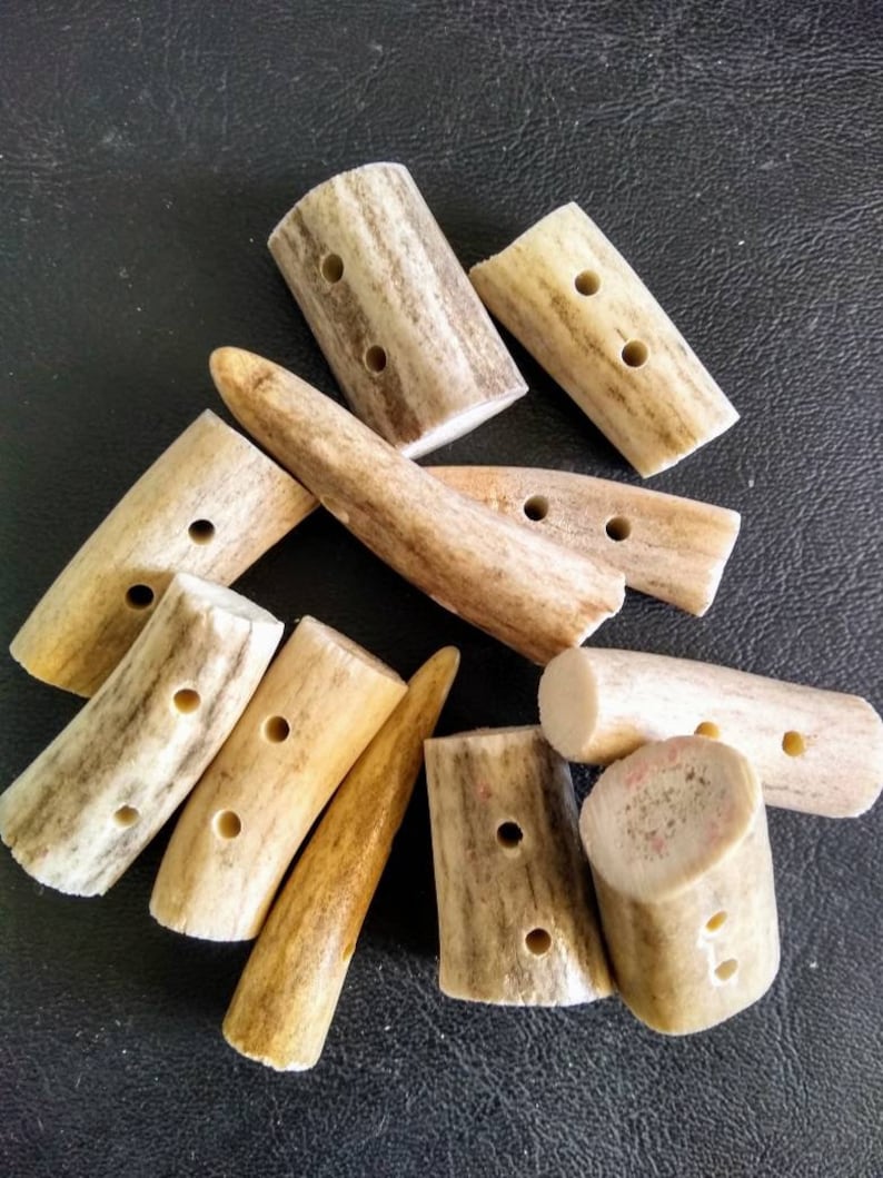 4 Piece Genuine Deer Antler Buttons Toggles | Etsy