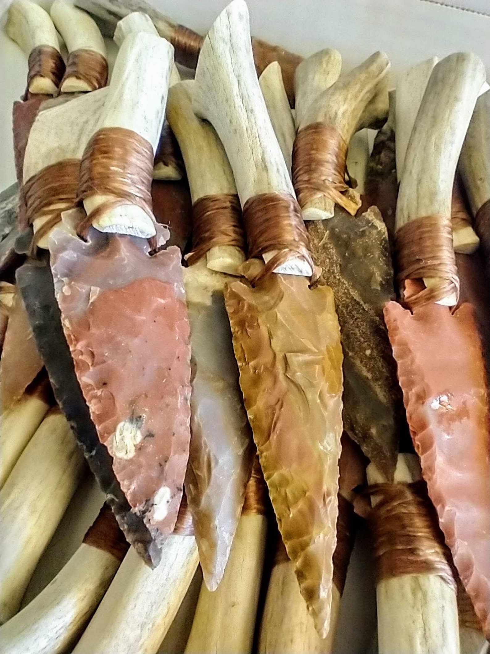 Antler Knife With Arrowhead Blade - Etsy