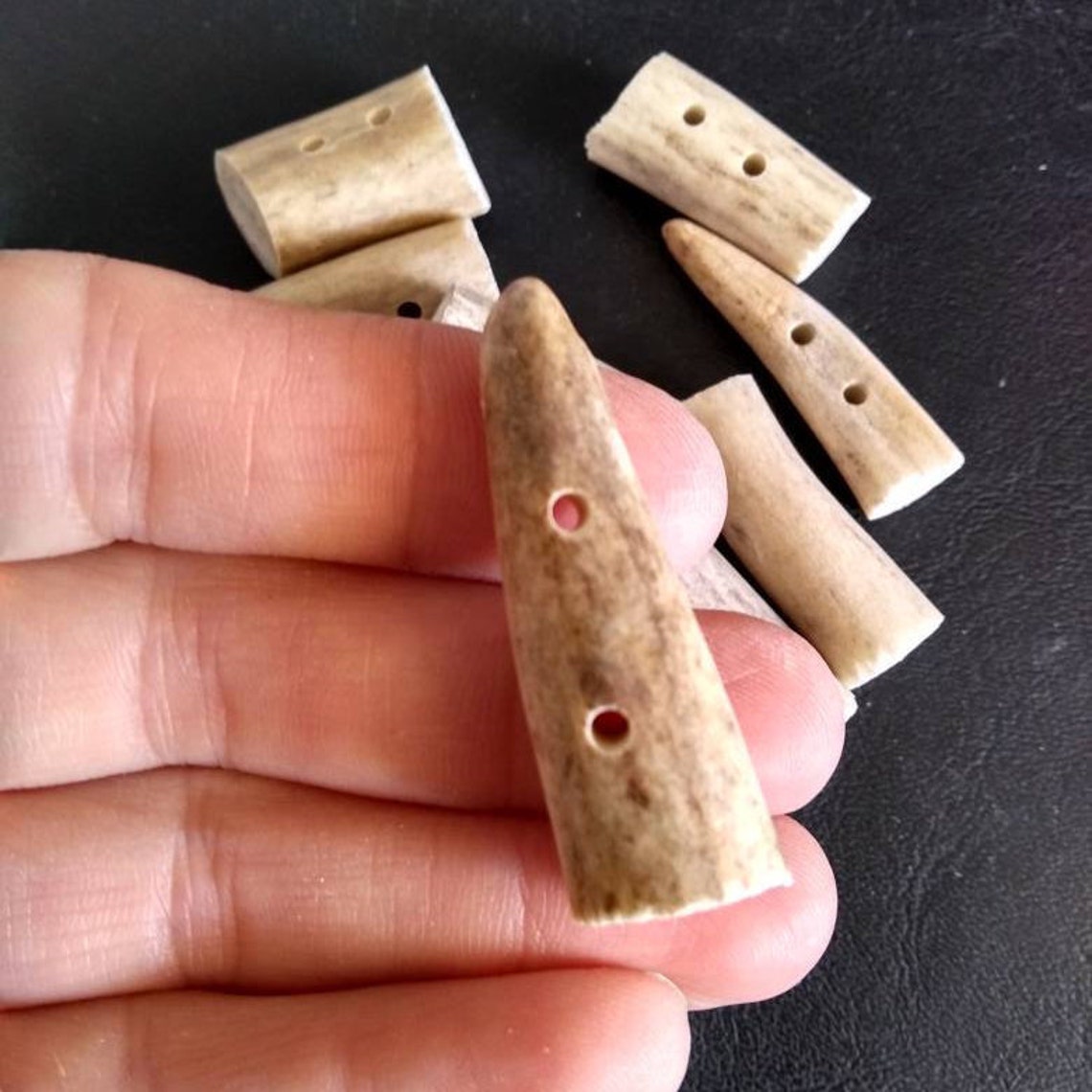 4 Piece Genuine Deer Antler Buttons Toggles | Etsy