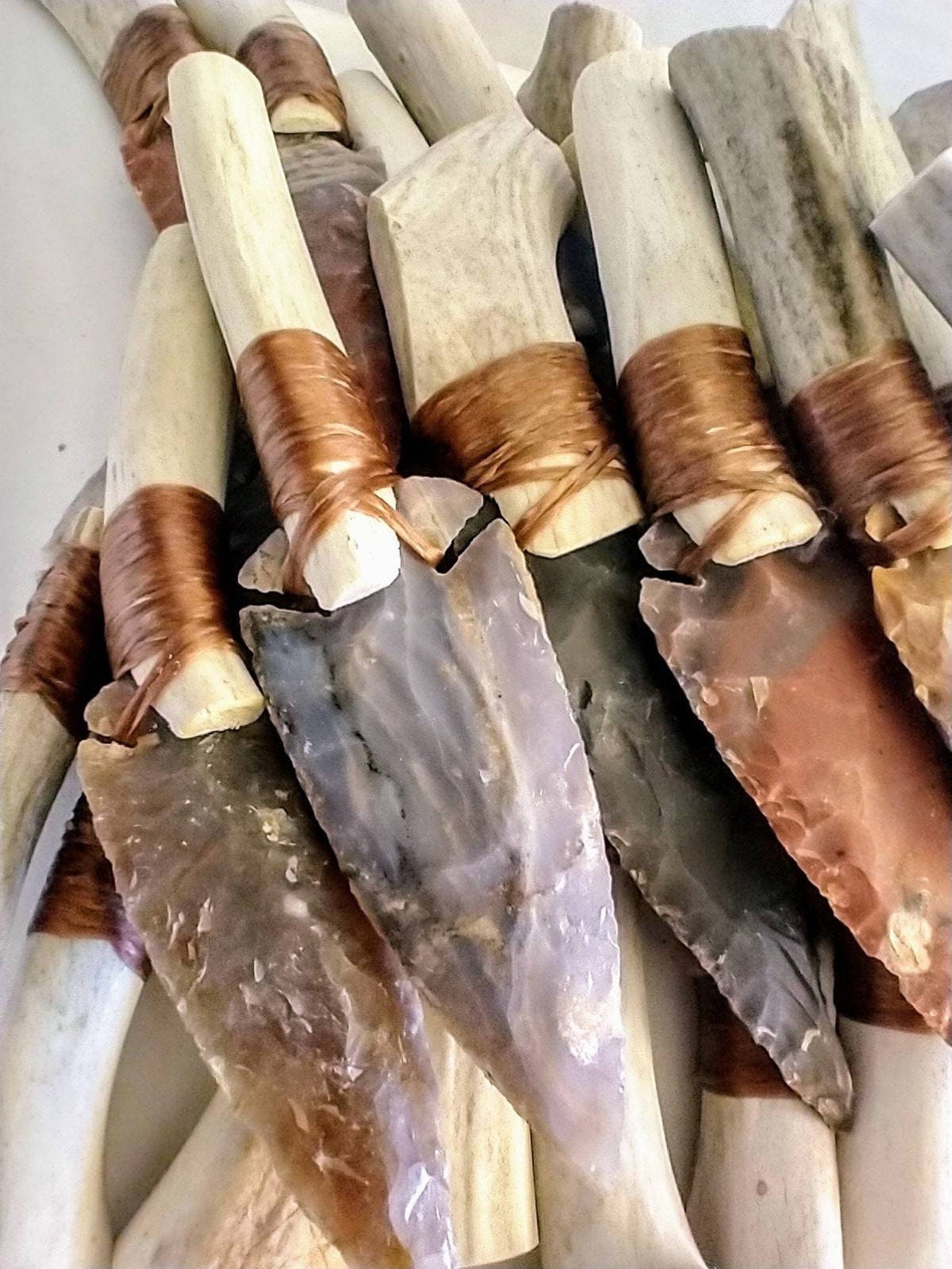 Antler Knife With Arrowhead Blade - Etsy