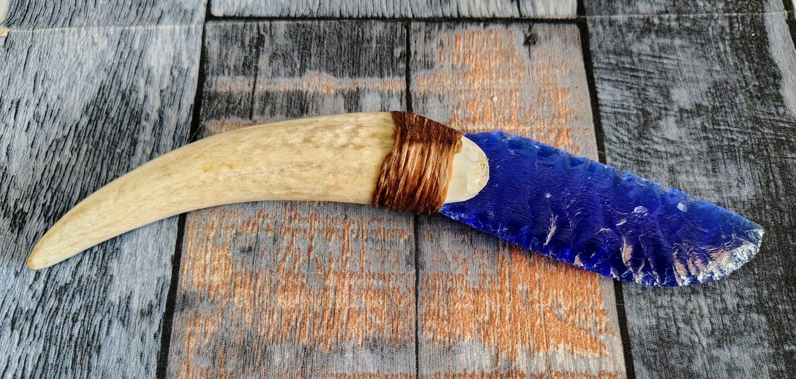 Genuine Elk Antler Knives Fiber Optic Arrowhead Knife - Etsy