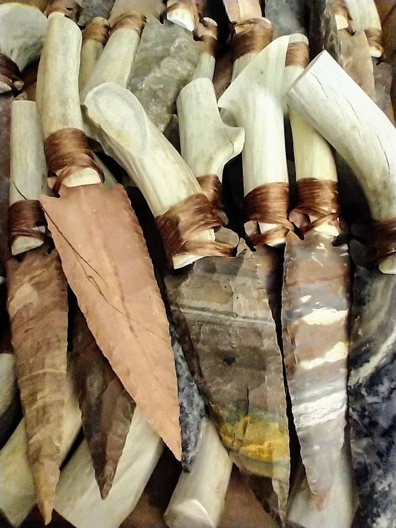 Genuine Antler Knives Stone Knives Arrowhead Knife - Etsy