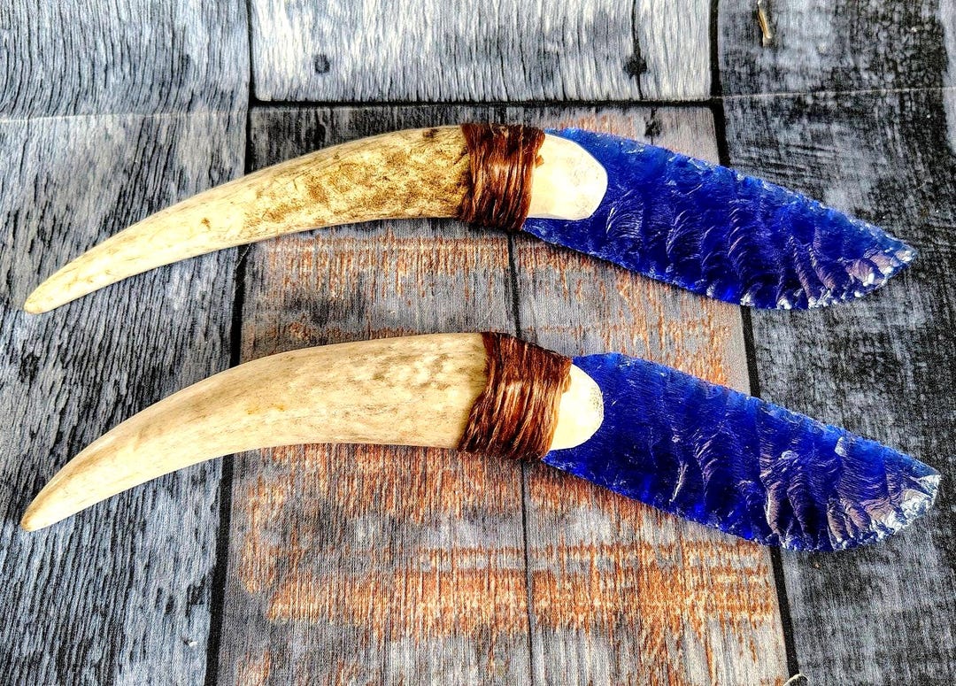Genuine Elk Antler Knives Fiber Optic Arrowhead Knife - Etsy
