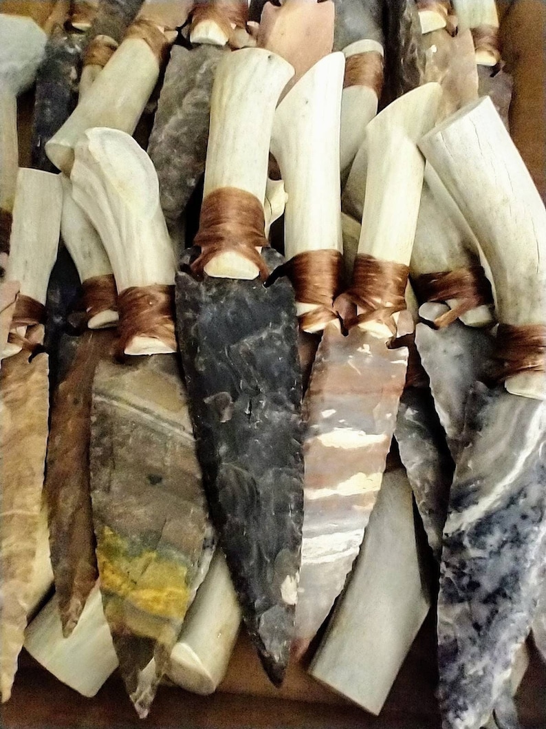 Genuine Antler Knives Stone Knives Arrowhead Knife - Etsy