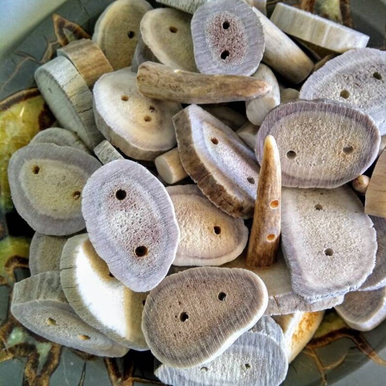 4 Piece Genuine Deer Antler Buttons Toggles | Etsy