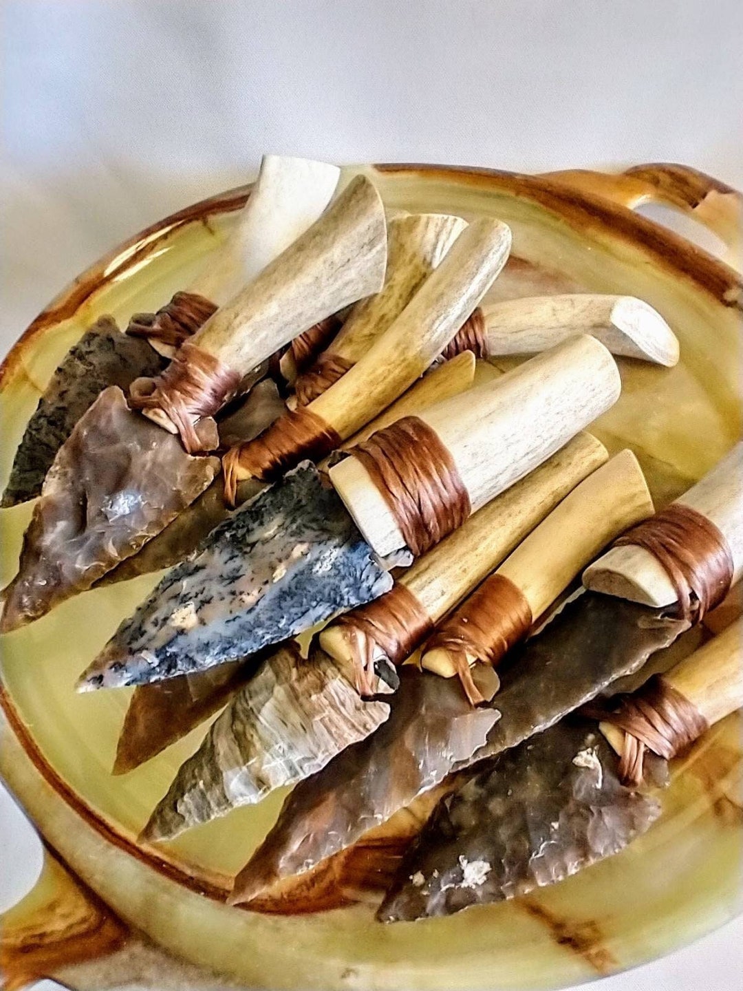 Antler Knives Mini Stone Knives Arrowhead Knife - Etsy