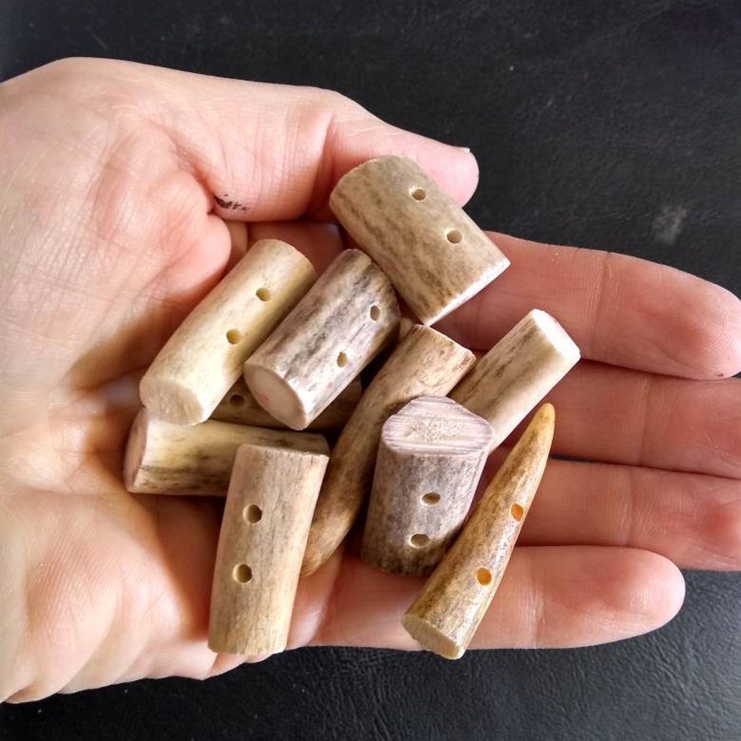4 Piece Genuine Deer Antler Buttons Toggles - Etsy